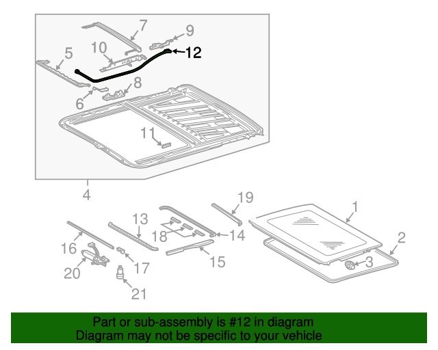 215-780-06-89-64 - Sunroof Cable 2000-2011 Mercedes-Benz | Mercedes ...