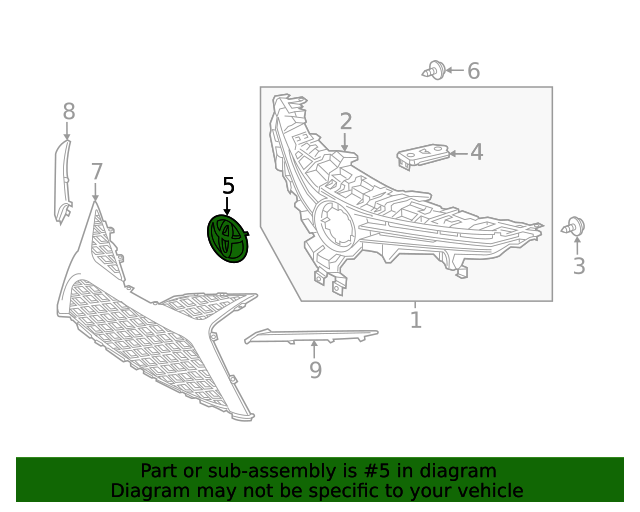90975-A2009 - Emblem - 2020-2023 Toyota | OEM Genuine Toyota Parts