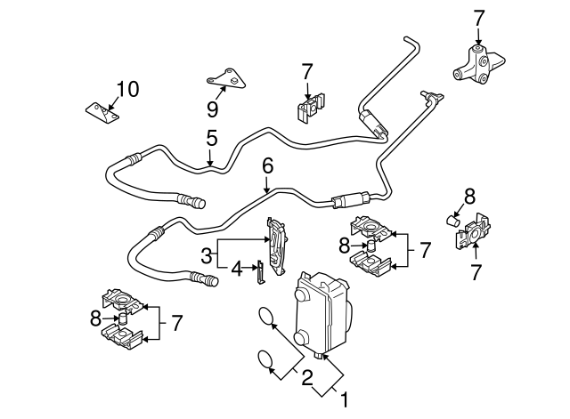 2004-2008 BMW Automatic Transmission Oil Cooler Hose Assembly 17-22-7 ...