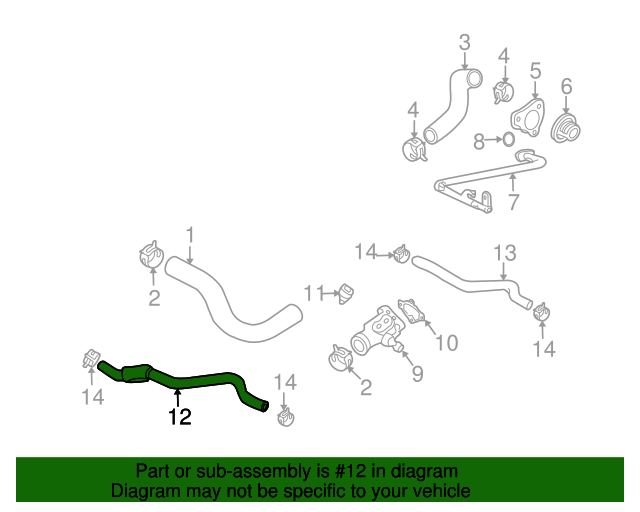 2007-2009 Suzuki SX4 Heater Hose 17871-80J01 | World OEM Parts Subaru