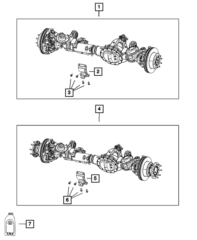 68579064AA - Front Complete Axle Assembly - 2022-2024 Ram 3500 | Mopar ...