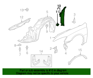 2003-2007 Honda Accord Enclosure, L Front Fender 74155-SDA-A00 | OEM ...