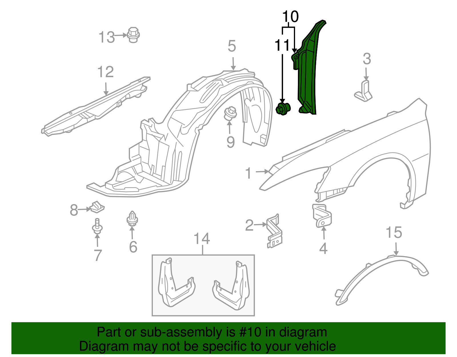74105-SDA-A00 - 2003-2007 Honda Accord - Enclosure R Front Fender ...