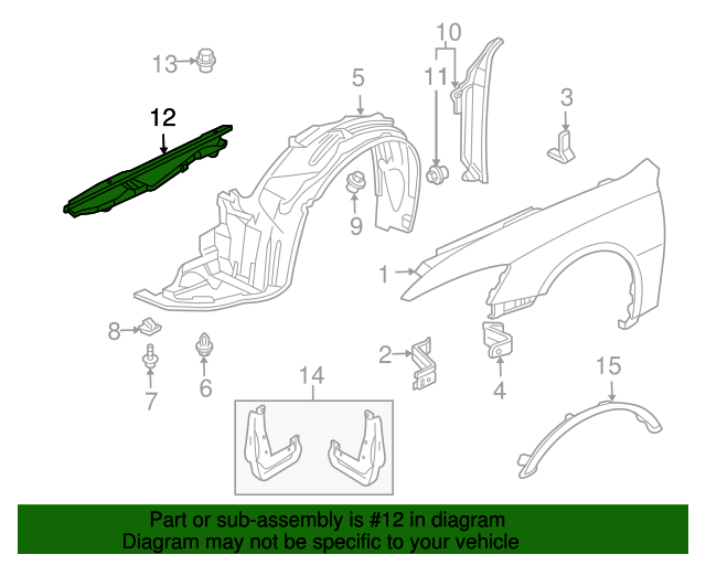 OEM 2003-2007 Honda Accord Garnish, R Front Fender 74206-SDA-A00 ...