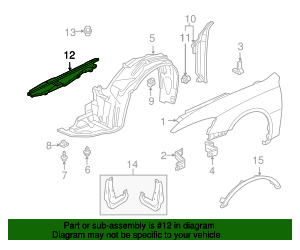 OEM 2003-2007 Honda Accord Garnish, R Front Fender 74206-SDA-A00 ...