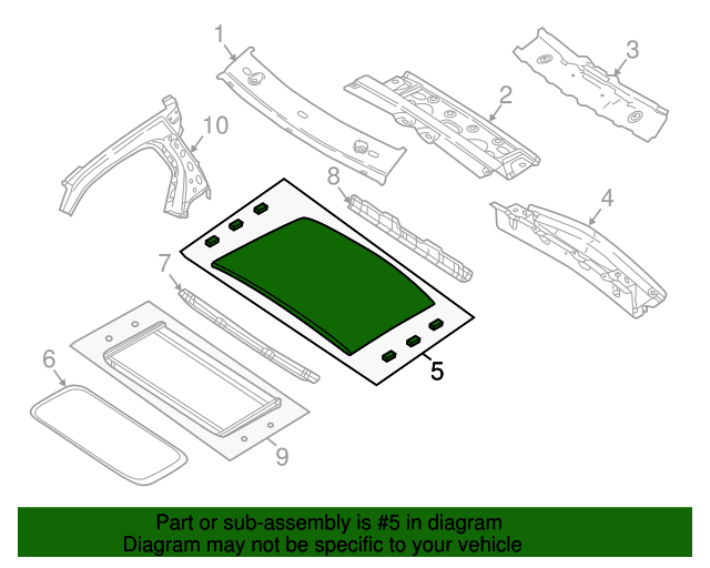 4537800100 - Glass Panel 2016-2019 Smart | Mercedes-Benz USA Parts