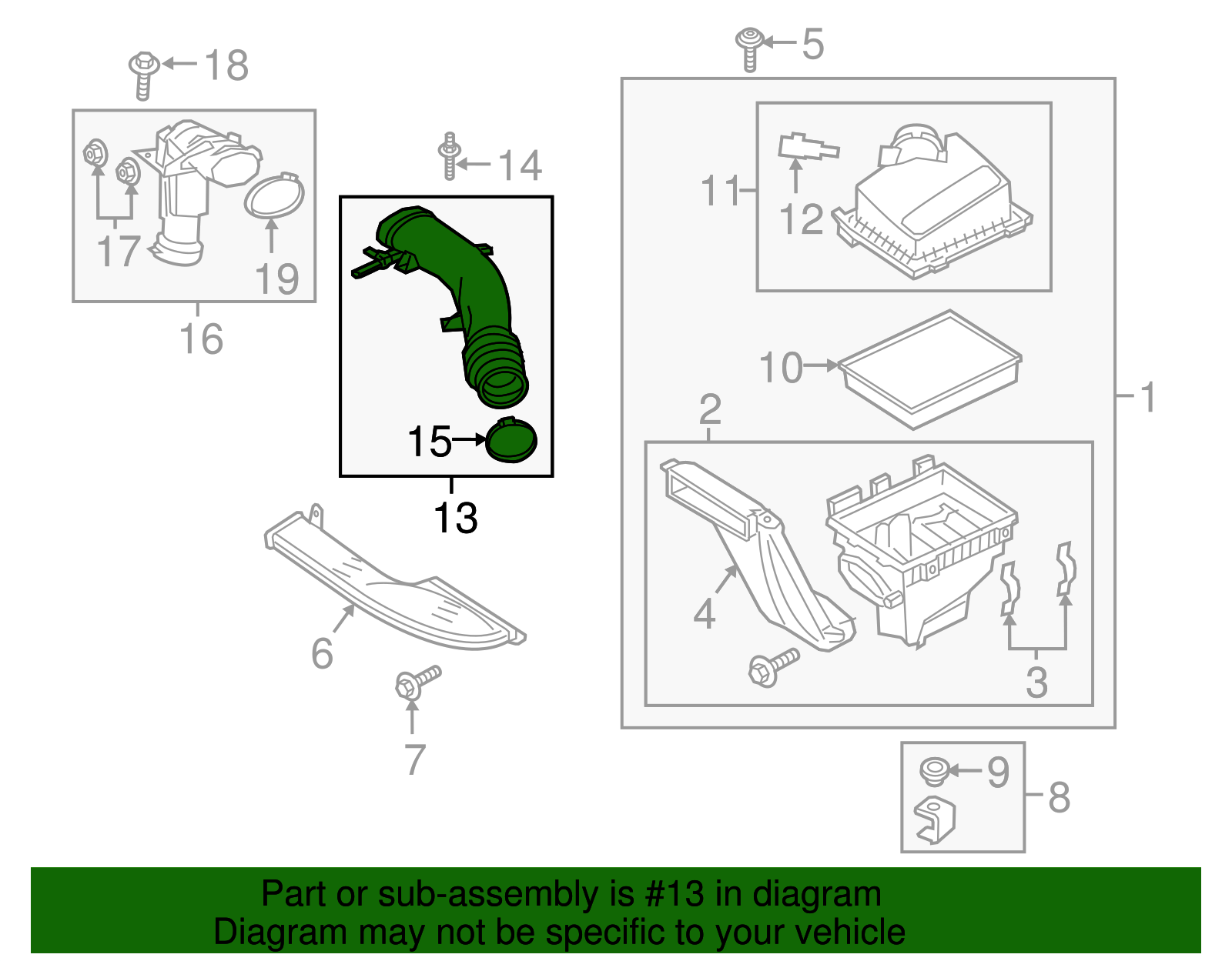 HG9Z-9B659-A - Engine Air Intake Hose 2013-2020 Ford | Big 3 Auto Parts