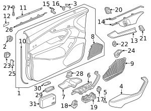8W7-867-171-C-BA4 - Door Switch Trim Panel 2018-2024 Audi ...