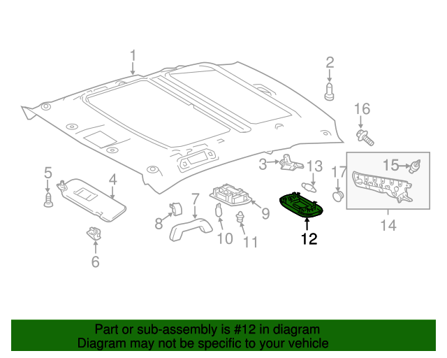 81240-35020-B4 - Lamp Assembly Dome - 2014-2016 Scion tC | OEM Genuine ...