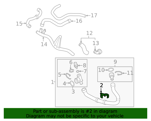 5Q0-121-093-T - Lower Hose Holder 2015-2023 Audi | Audi OEM Parts