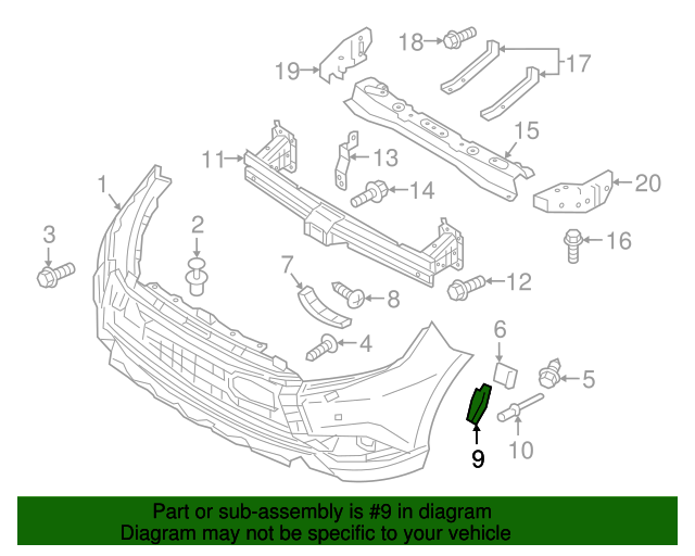 Genuine OEM Reinforcement Part# 6400K780 Fits 2016-2021 Mitsubishi: Up ...