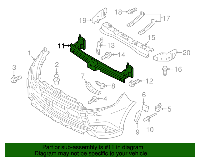 6400H568 - Impact Bar 2014-2022 Mitsubishi | Mitsubishi Direct Parts