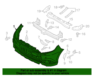 2016-2020 Mitsubishi Outlander Bumper Cover 62022W730P ...