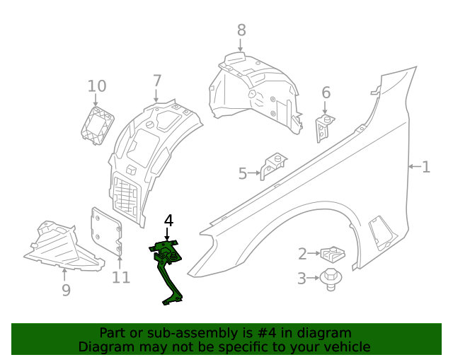 Genuine BMW 41-35-7-475-309 | Fender Front Bracket | FREE Shipping on ...