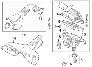 28210-4C100 - Engine Air Intake Hose - 2012-2015 Kia Optima | Kia Auto ...