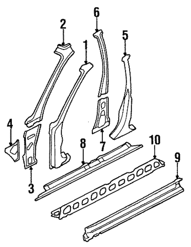 1995-1999 Subaru Legacy Outer Rocker Panel - Passenger Side (RH ...