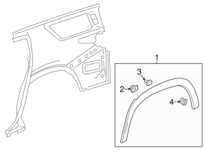 84417154 - Black Rear Passenger Side Wheel Opening Molding 2018-2024 ...