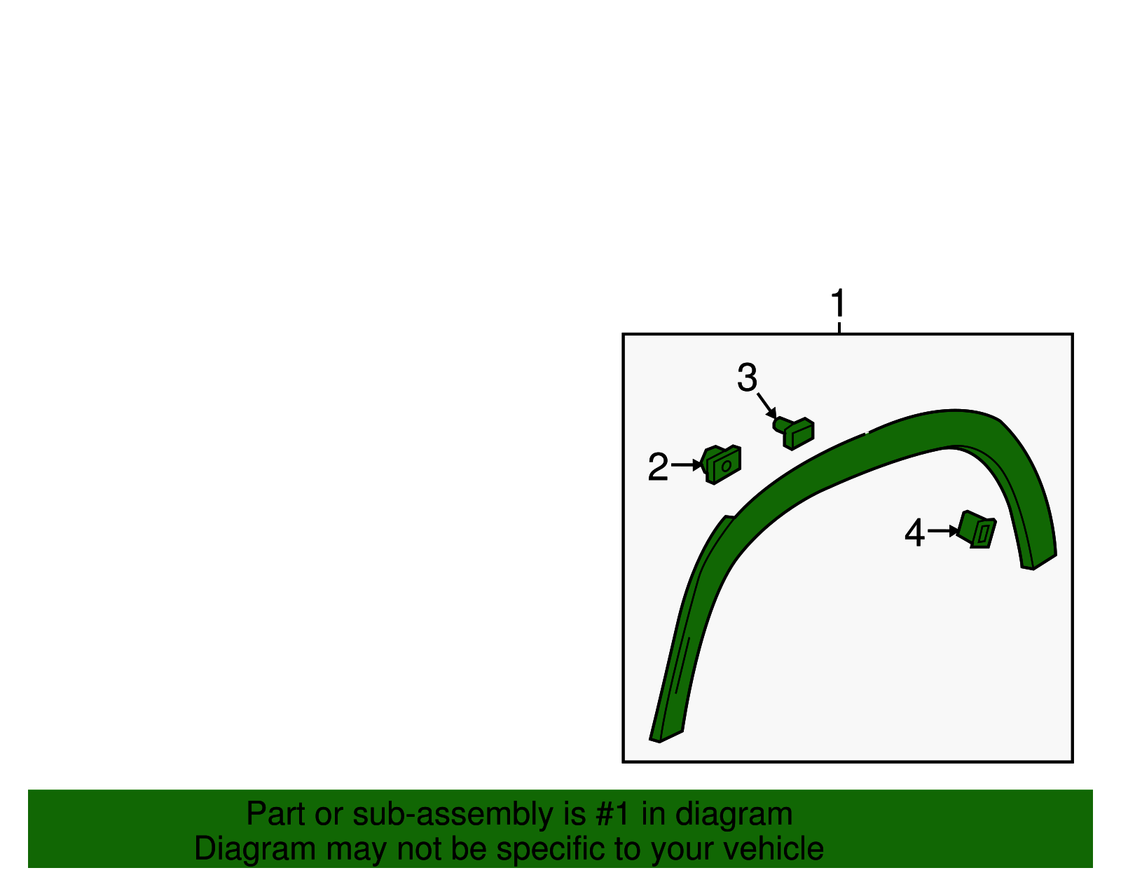 2018-2024 Chevrolet Black Rear Driver Side Wheel Opening Molding ...