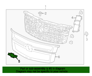 84690310 - Chrome with Gold Front Grille Emblem 2015-2020 Chevrolet ...