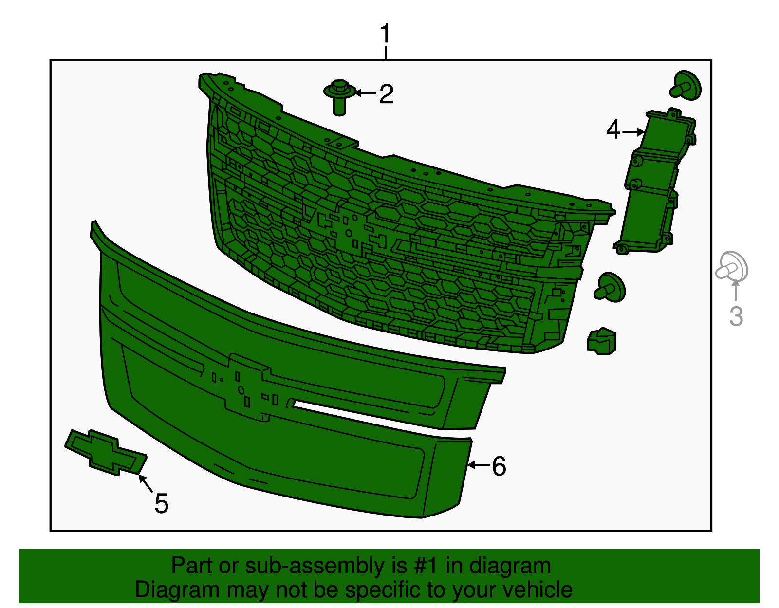 2017-2020 Chevrolet Front Upper Grille 84724085 | OEM Parts Online