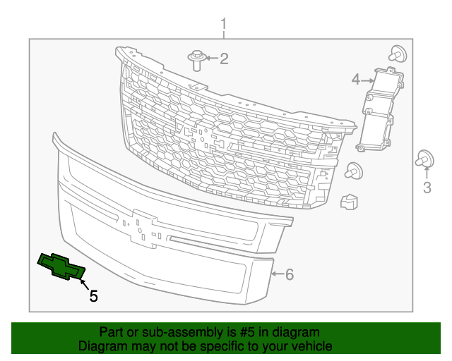 84690310 - Chrome with Gold Front Grille Emblem 2015-2020 Chevrolet ...