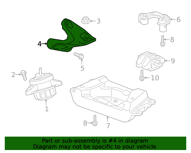 2019-2020 Cadillac CT6 Passenger Side Engine Mount Bracket 84329421 ...