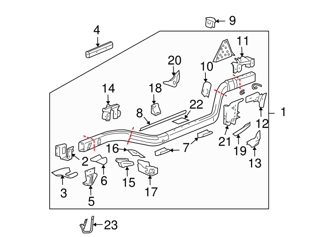2006-2010 GM Side Rail 19179270 | GMPartsDirect.com