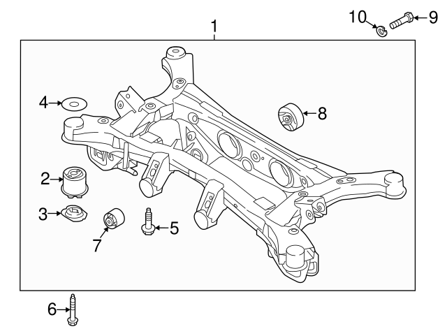 2016-2021 Hyundai Tucson Suspension Cross-Member Assembly Mount Bolt ...