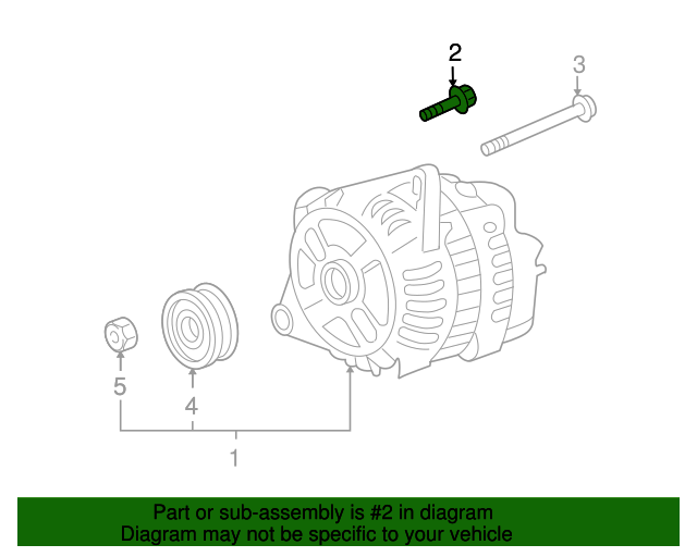 2010-2015 Mazda CX-9 Alternator Upper Bolt 9YA0-2A-007 | TascaParts.com
