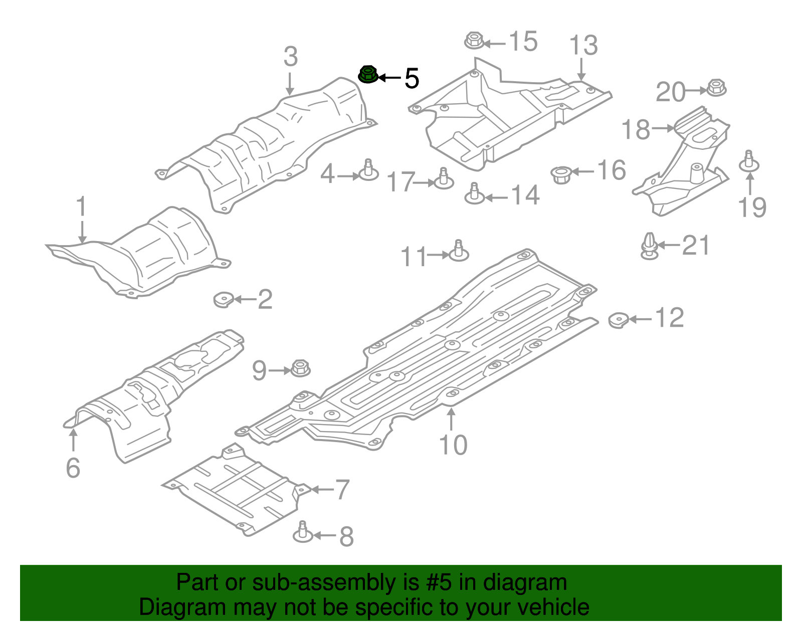 2011-2024 Ford Center Shield Retainer Nut W702438-S300 | Ford OEM Parts ...
