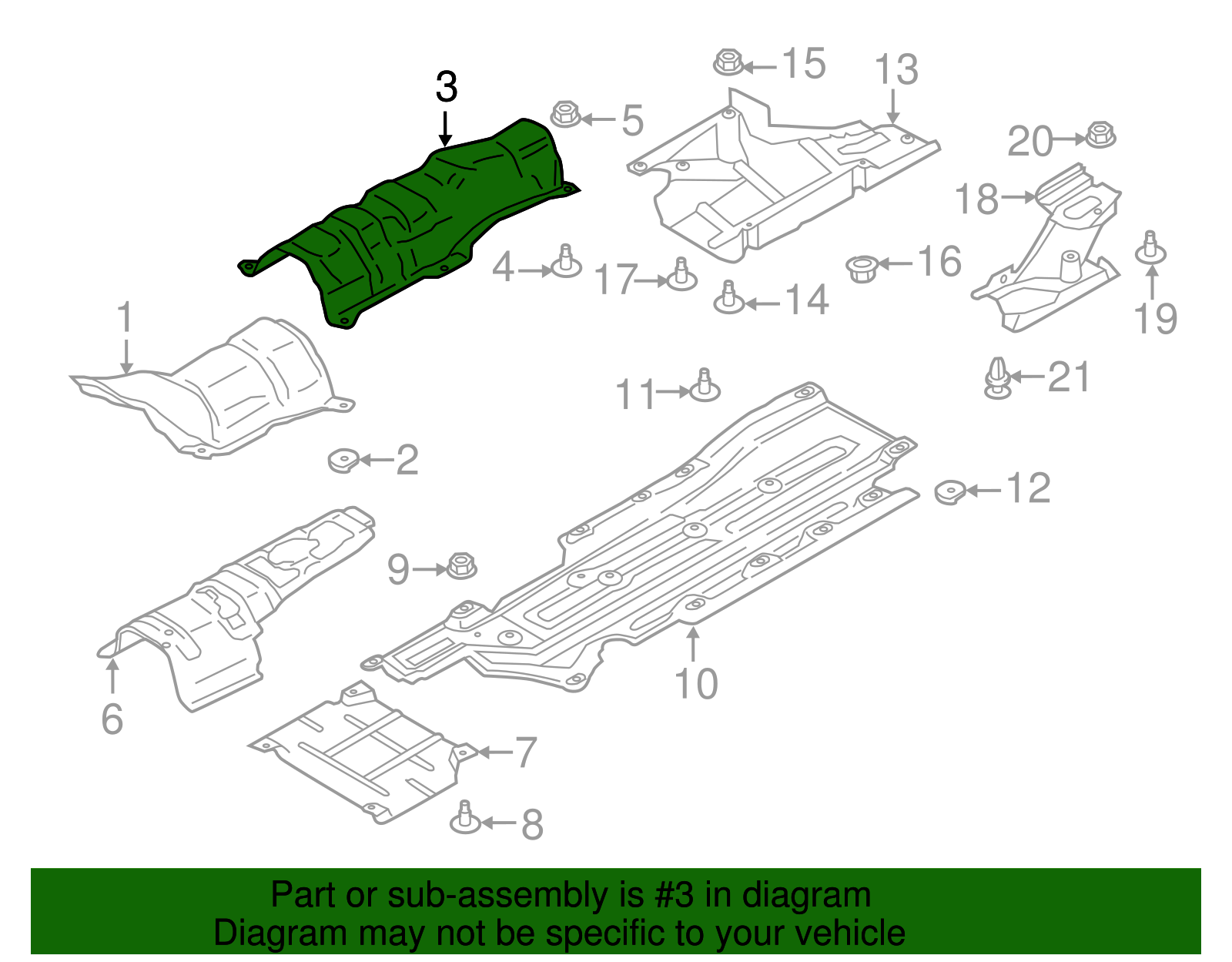 2013-2020 Ford | Center Shield | DG9Z-5411434-C | Walls' Ford Parts