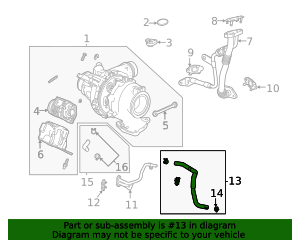 Turbocharger Coolant Return Hose 55512938 | QuirkParts