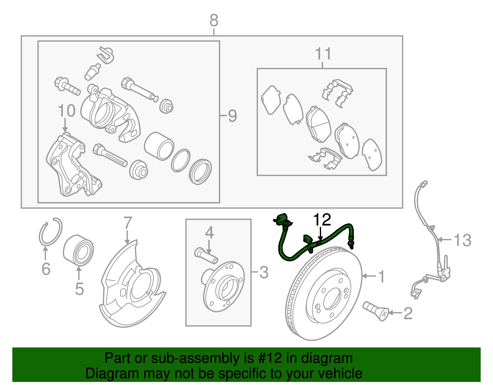 2012-2017 Kia Rio Brake Hose 58731-1W000 | Retail Performance Auto Parts