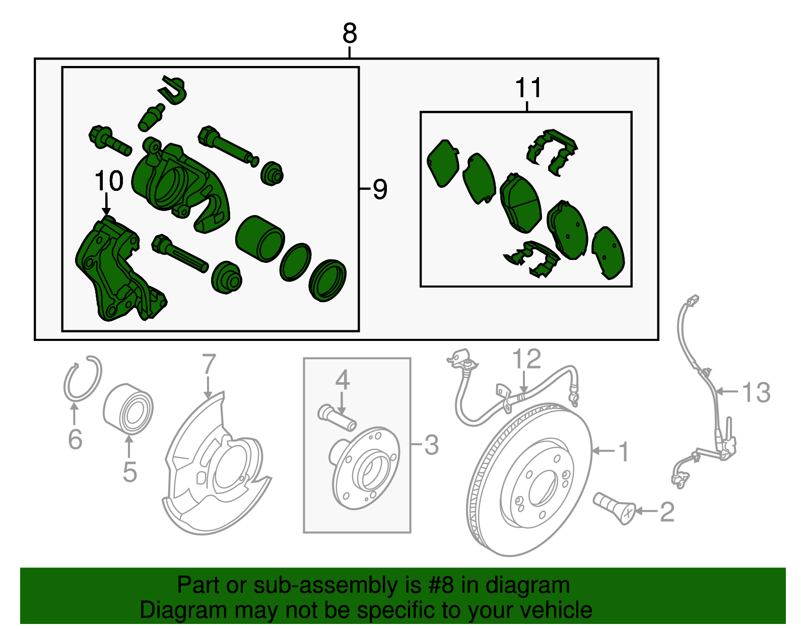 2012 Kia Rio | Caliper Assembly | 58130-1W000 | Kia Auto Parts
