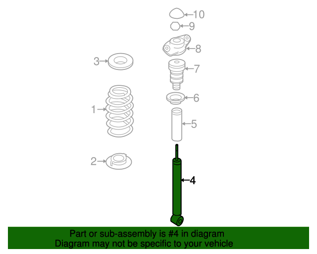 1K0-513-029-NJ - Shock Absorber 2010-2013 Audi | Audi OEM Parts