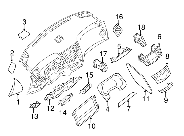 2019 Nissan Pathfinder Switch Panel 68261-9A40A | QuirkParts