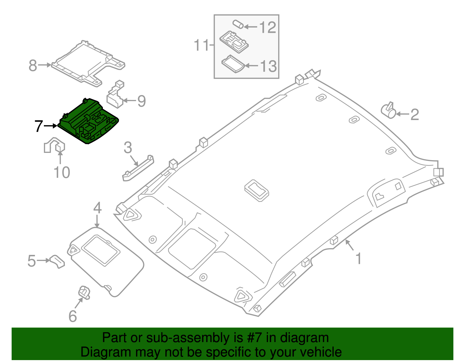 2013-2016 Nissan Map Lamp Assembly 26430-C990A | Nissan Parts Central