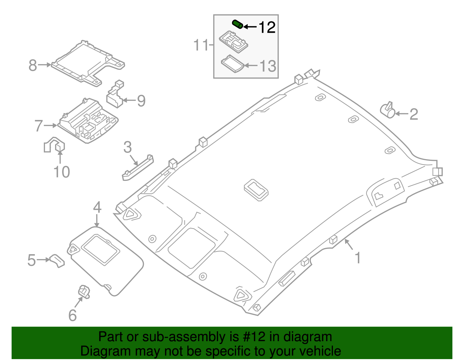 2007-2025 Nissan Dome Lamp Bulb 26282-EL00A | Team Nissan Inc.