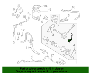 2002-2008 Toyota Power Steering Pump Union 44337-06040 | Toyota Parts ...
