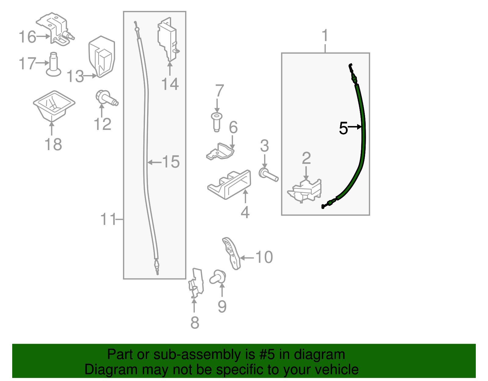 BK3Z-61266A46-C - Release Cable - 2015-2024 Ford | Lasco Auto Parts