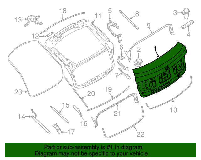 Genuine BMW 41-00-7-342-653 | Trunk Lid | FREE Shipping on Most Orders ...