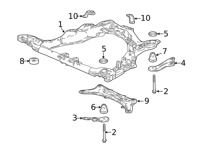 90165-TGS-A00 - Engine Cradle Mount Bolt 2023 Honda Passport | Honda ...