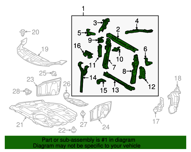 2013-2017 Lexus CT200h Radiator Support 53201-76901 | OEM Parts Online