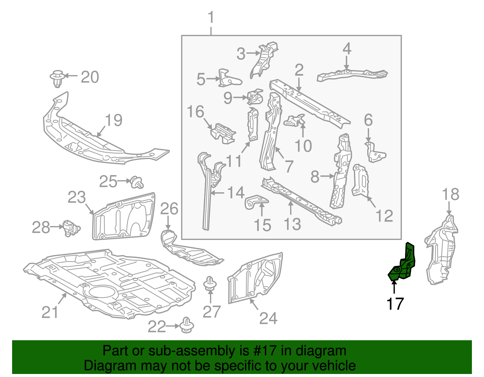 2011-2017 Lexus CT200h Side Bracket 53803-76010 | OEM Parts Online