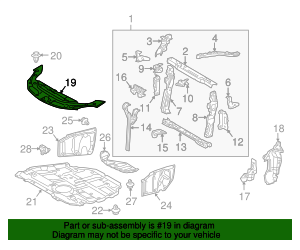 53289-76011 - Radiator Support Splash Shield AutoNationParts.com
