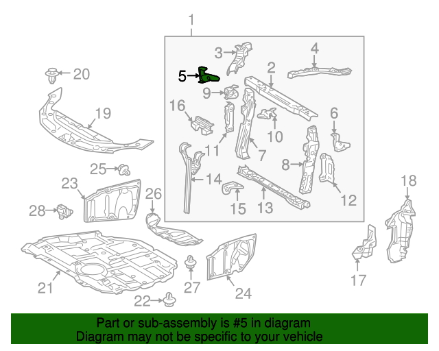 53271-76010 - Headlamp Bracket - 2011-2017 Lexus CT200h | DiscMonster