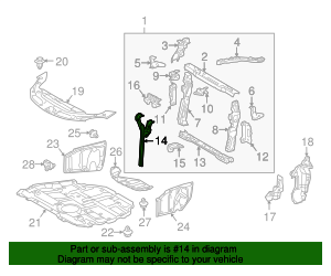 2011-2017 Lexus CT200h Hood Latch Support 53207-76010 | AutoNationParts.com