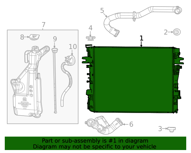 2022-2023 Jeep Wagoneer Radiator 68425449aa | TascaParts.com