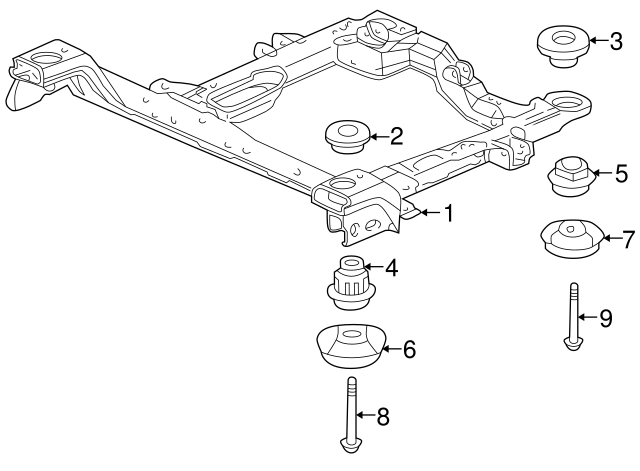 2004-2016 GM Drivetrain and Front Suspension Frame Rear Upper Insulator ...