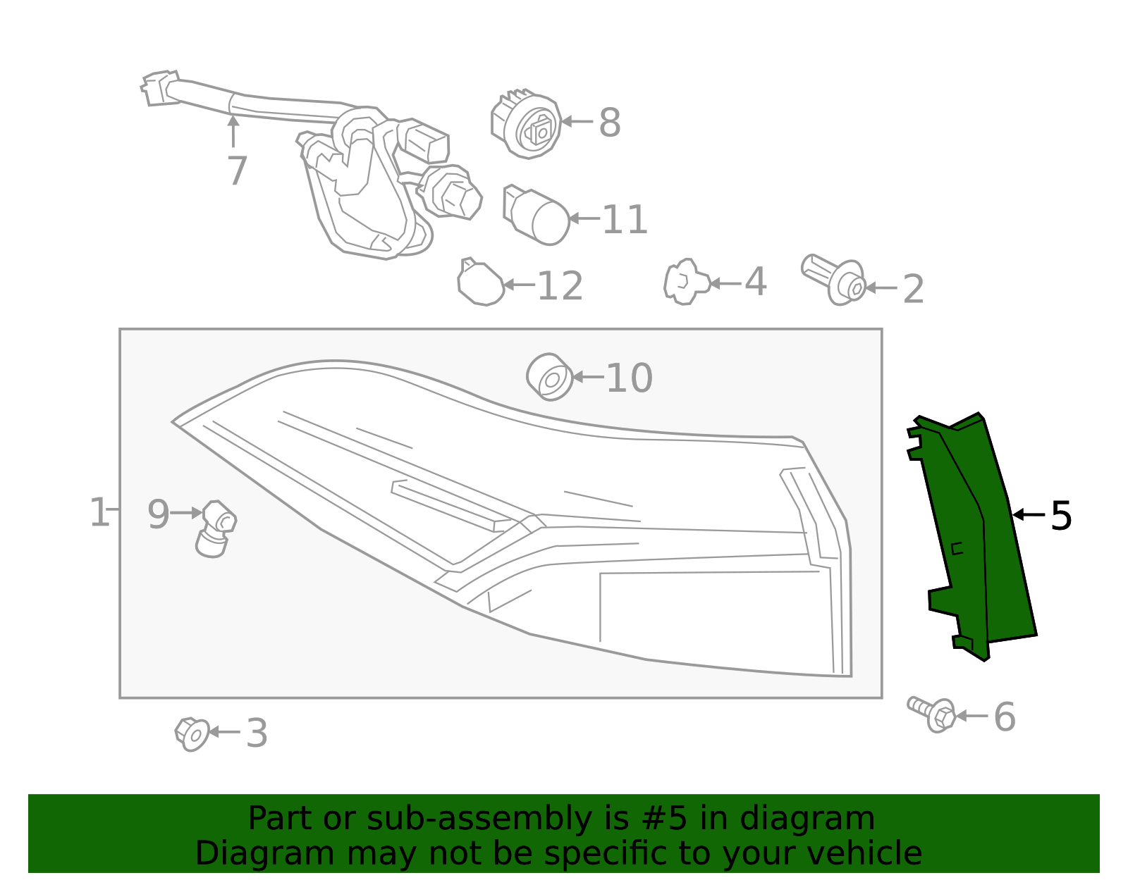 2020-2024 Toyota Corolla Tail Light Cover 81497-12010 | Toyota Parts Center